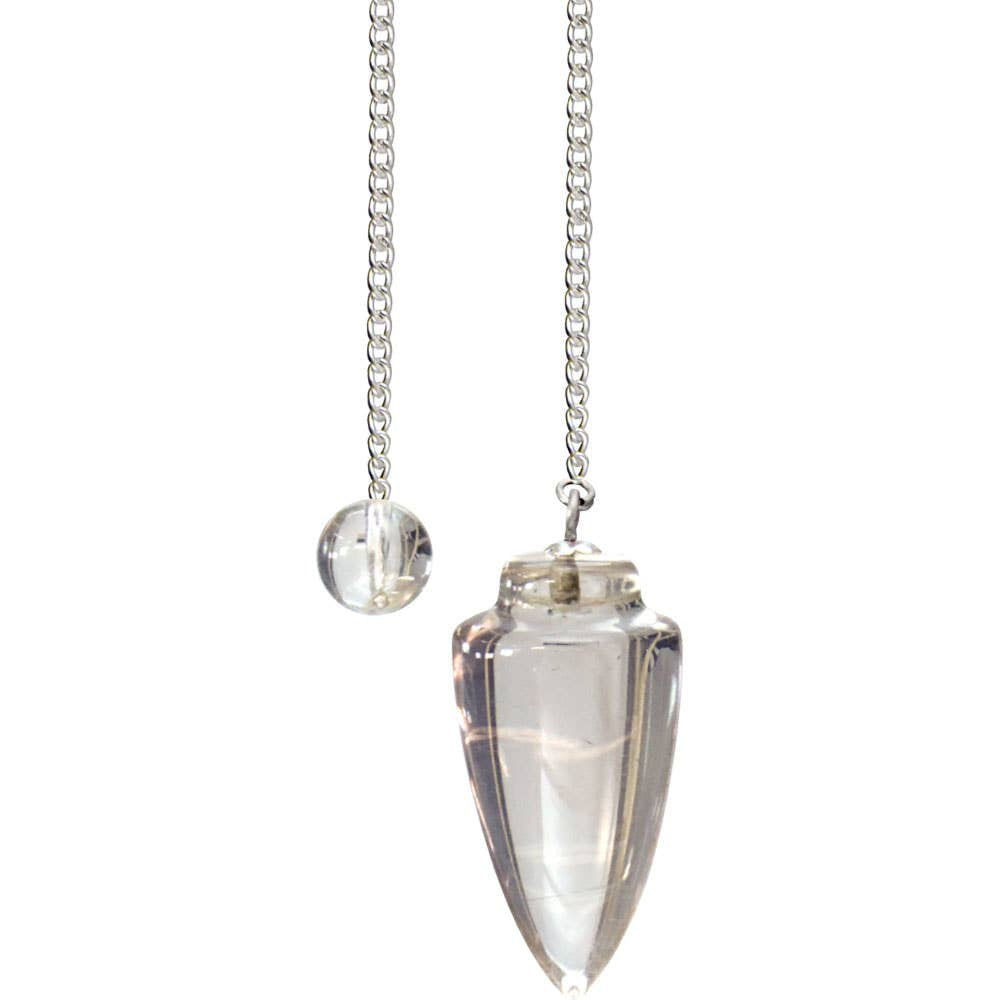 Clear Quartz Curved Pendulum Lv9162 Silver Chain Base – Bliss Crystals