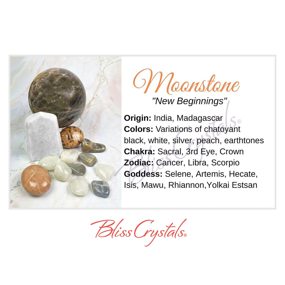 Moonstone Tumbled Stone Peach and White Moonstone – Bliss Crystals