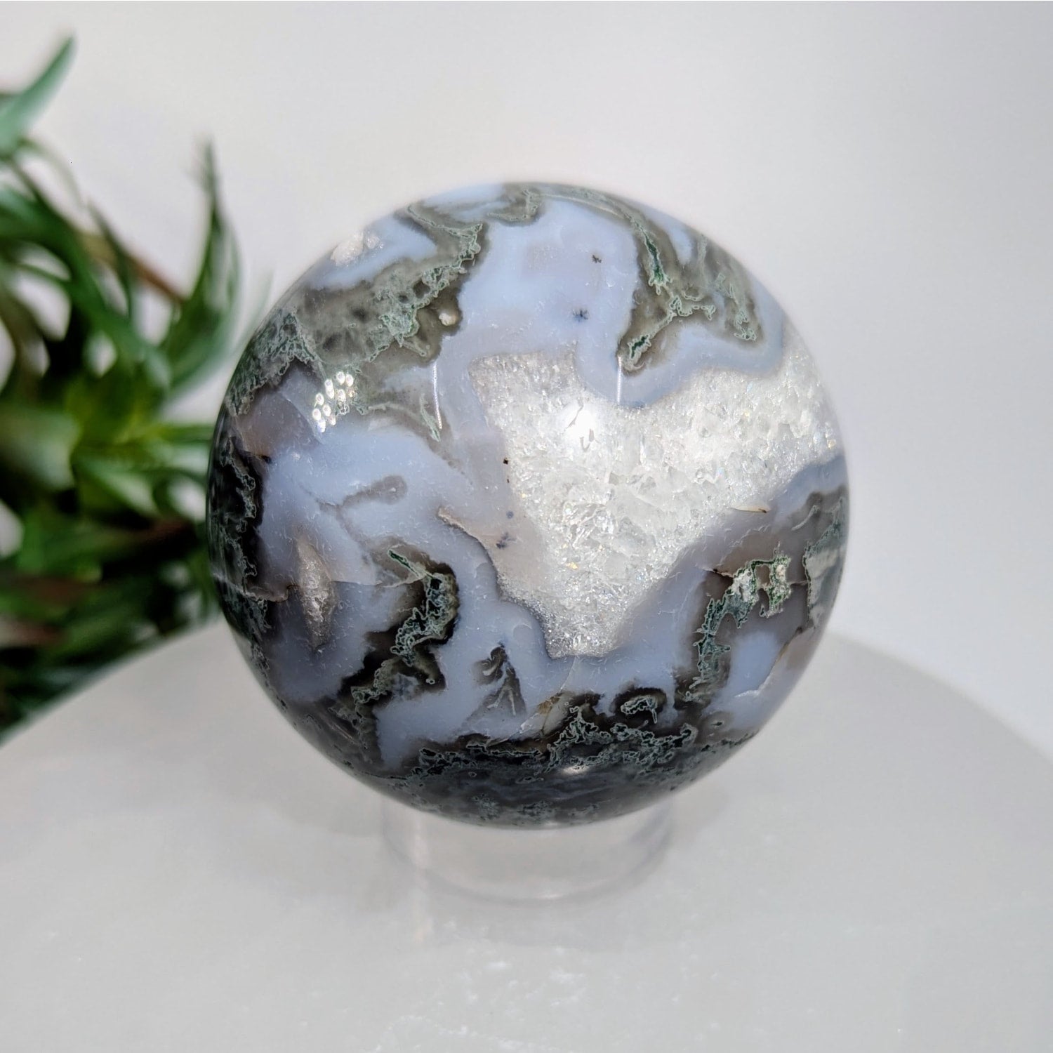 Moss Agate Sphere 2.3 Inch 296g Calming Gemstone – Bliss Crystals