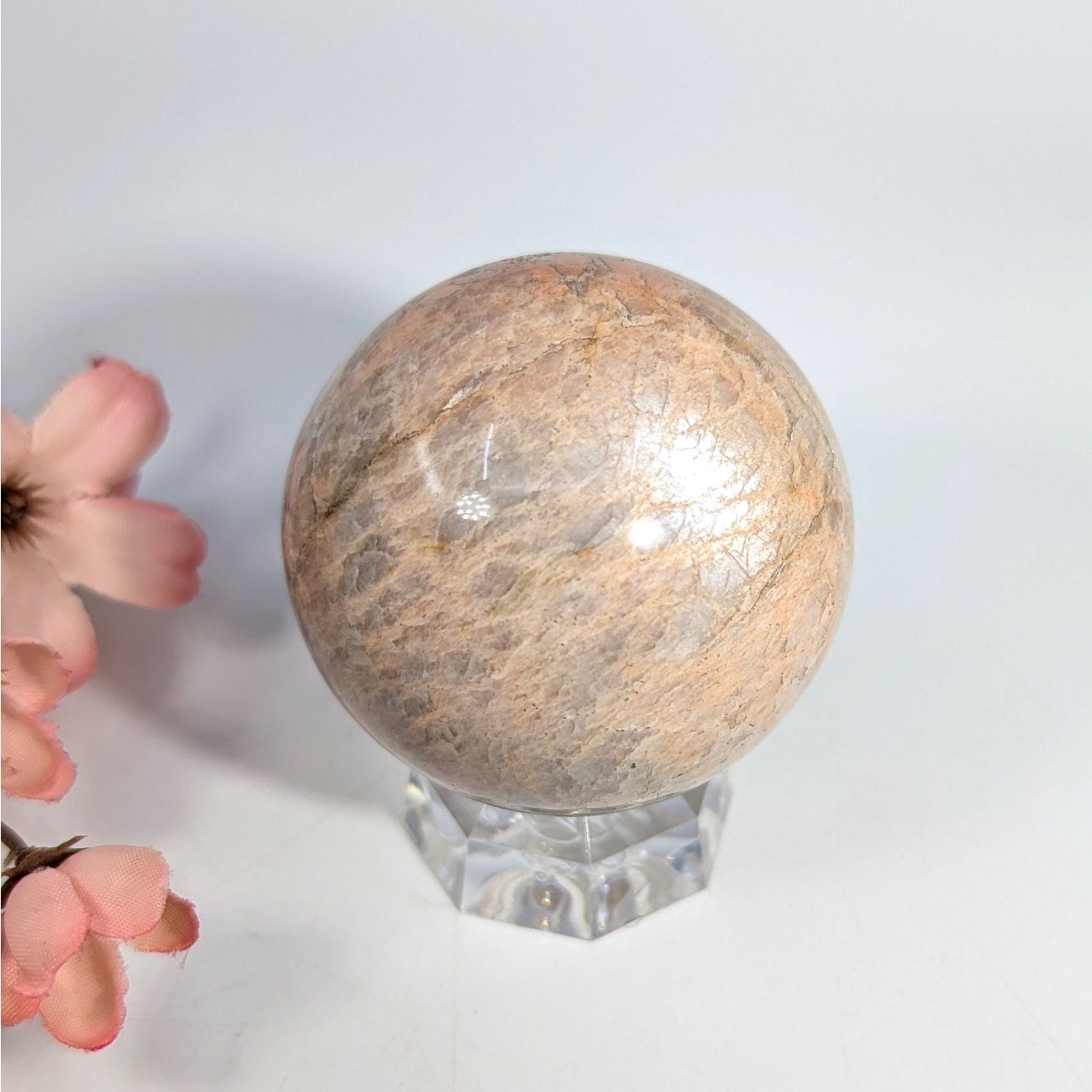Peach Moonstone 2 Inch Sphere Inner Peace Balance – Bliss Crystals
