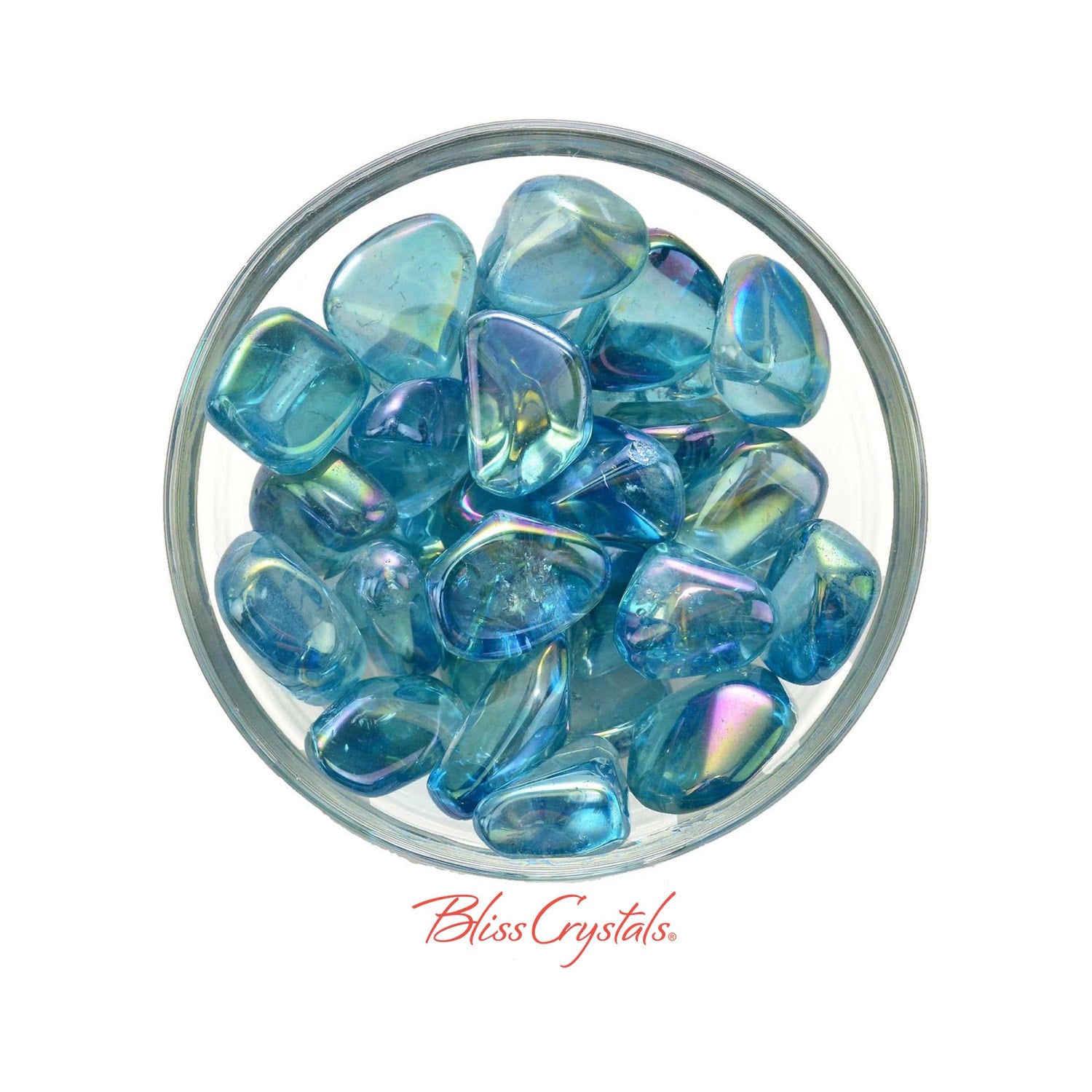 Heavenly Xl Aqua Aura Quartz Tumbled Blue Stone – Bliss Crystals